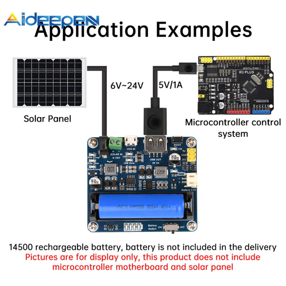 Aideepen Solar Panel Power Management Module 6v~24v Supports Mppt For Arduino Jetson Raspberry