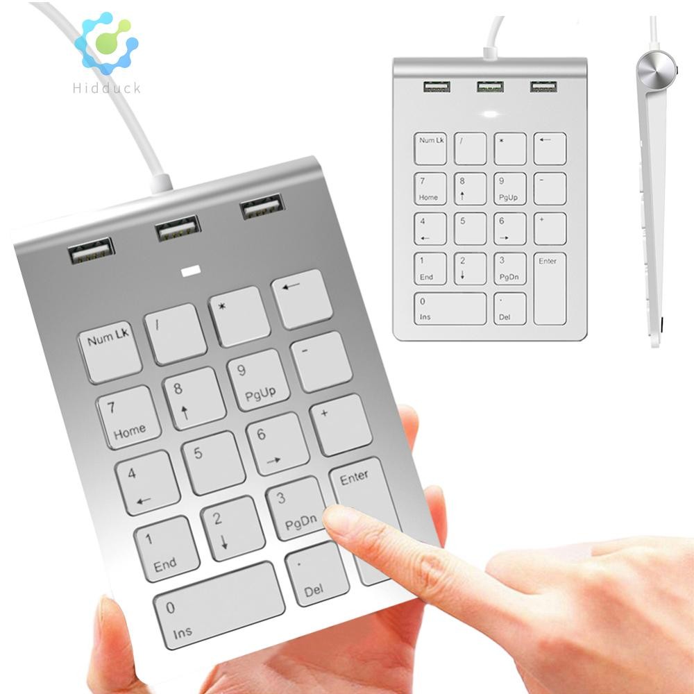 USB & Type C Wired Mini Numeric Keypad with 3 USB2.0 Port Hub 18 Keys Numpad [Hidduck.ph ...