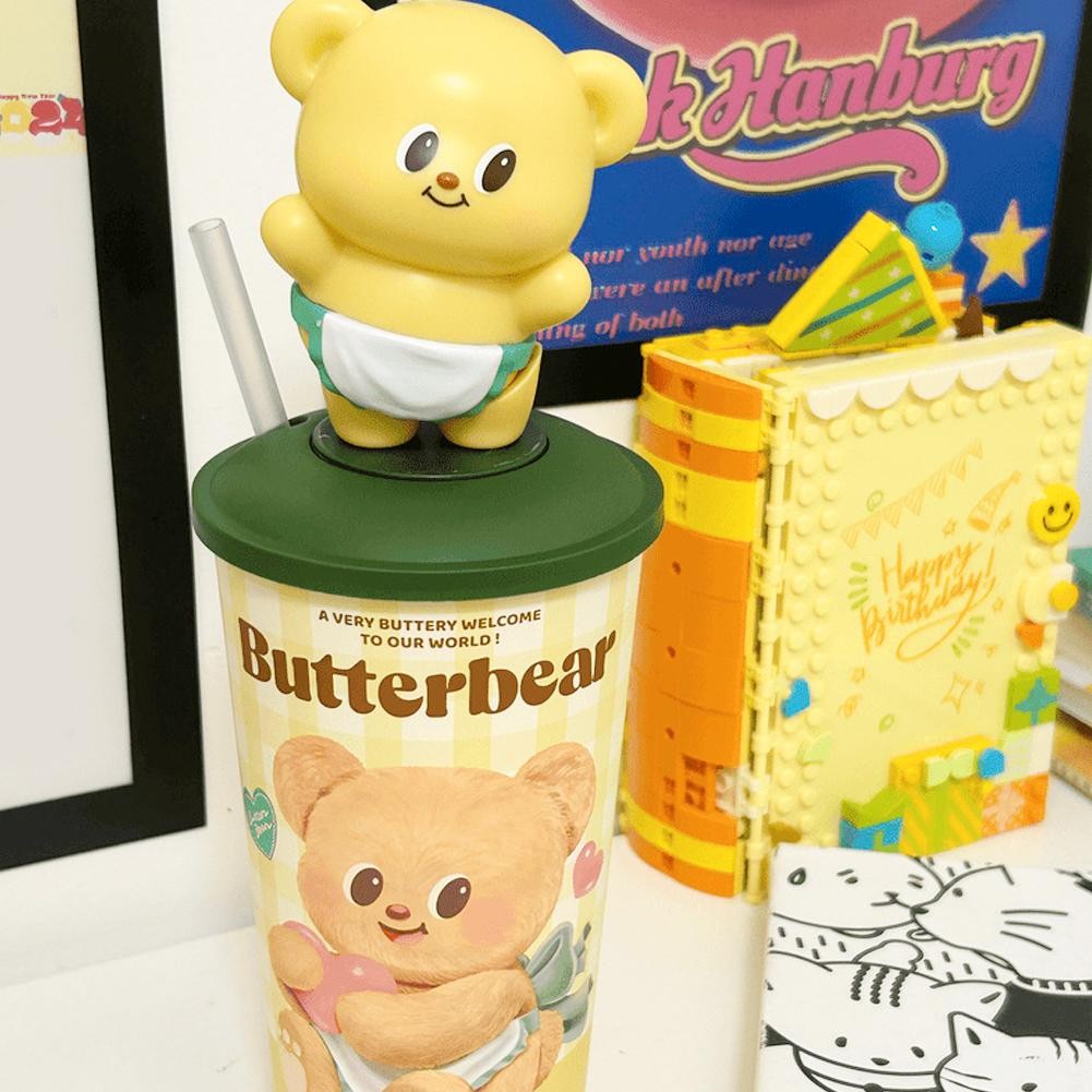 Cartoon Butter Bear Cup Cute Bear Doll Shape Water Cup Butter Bear Doll ...