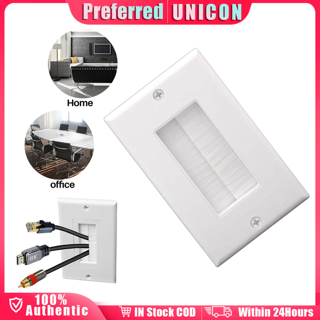 Anti-dust Brush Cable Wall Plate 1 Single Gang Bristles Brush Wall ...