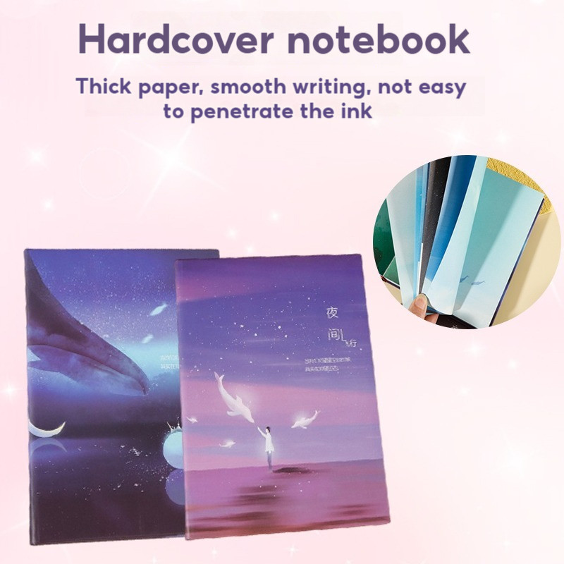 A5 Starry Sky Diary Note Book Thickened Color Notepad Student School ...