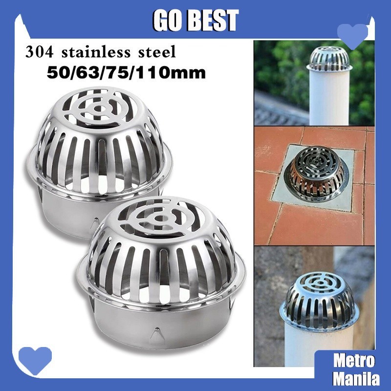 Stainless Steel Roof Floor Drain Balcony Drainage Cover Rain Pipe Cap ...