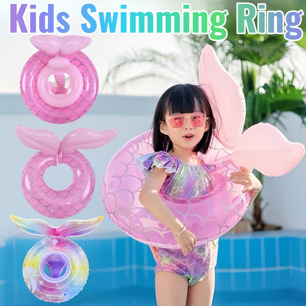 Kids Swimming Ring Inflatable Mermaid Swim Ring Life buoy Underarm ...