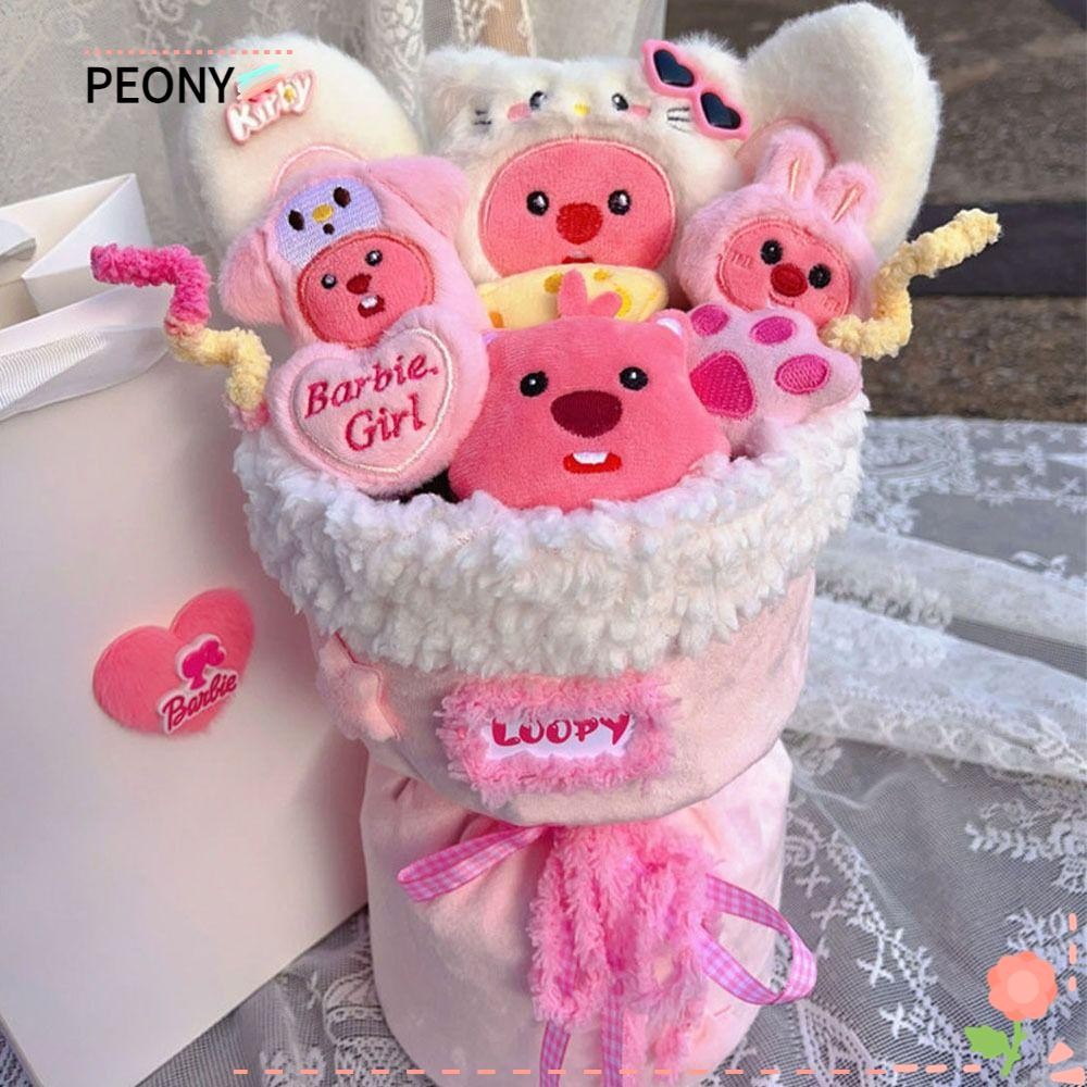 PEONY Loopy Bouquet, Cute Cartoon Wedding Decor Plush Doll Bouquet ...