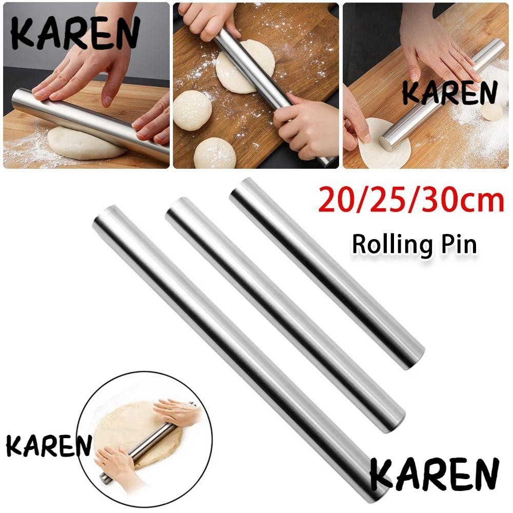 KAREN Rolling Pin, Easy to clean Stainless Steel Dough Roller, 20/25 ...