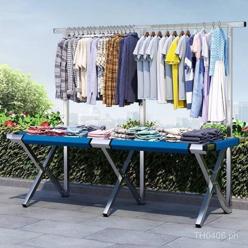 Portable Clothing Display Rack Foldable Table Shelf Display Stand for ...