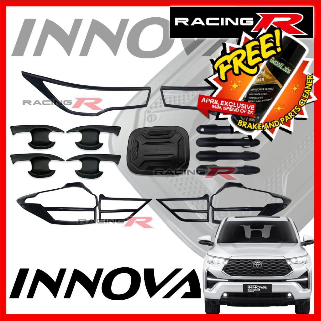 Toyota Innova ZENIX 2025 Combo Set Garnish Matte Black | Shopee Philippines