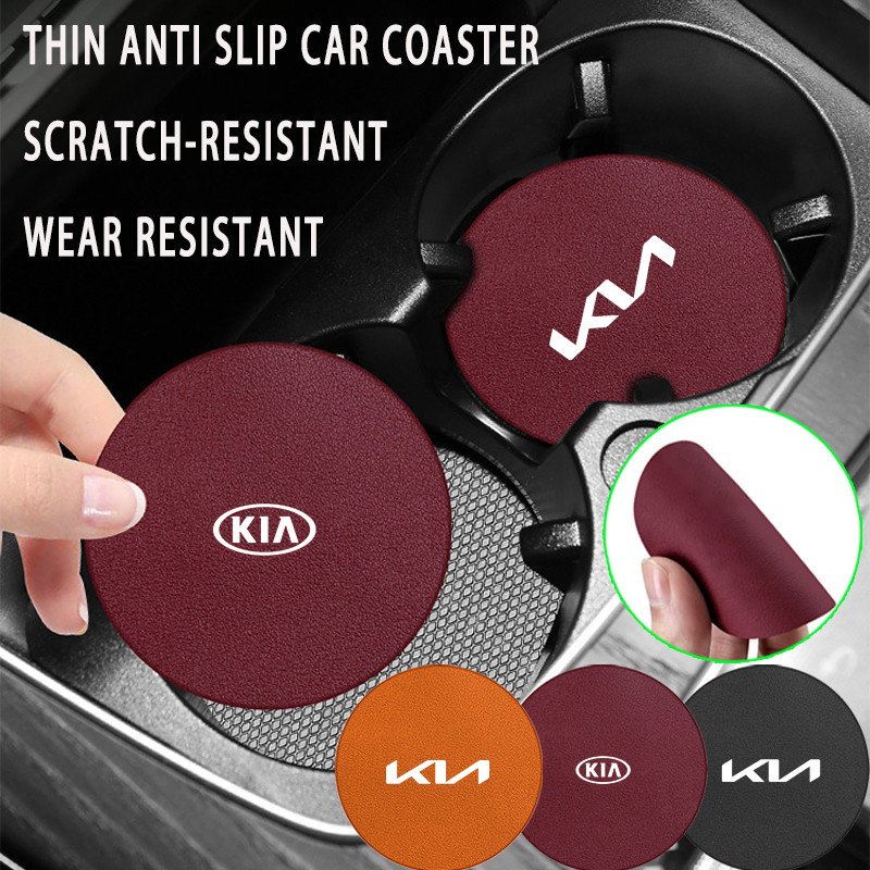 KIA Car Coaster Anti Slip Pad with Car Logo Printed Water Cup Pad ...