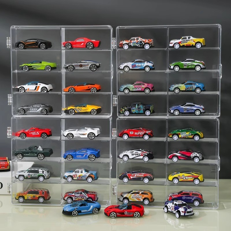 8 Slot Car Model Acrylic Display Case Dustproof Toy Car Storage Box 1: ...