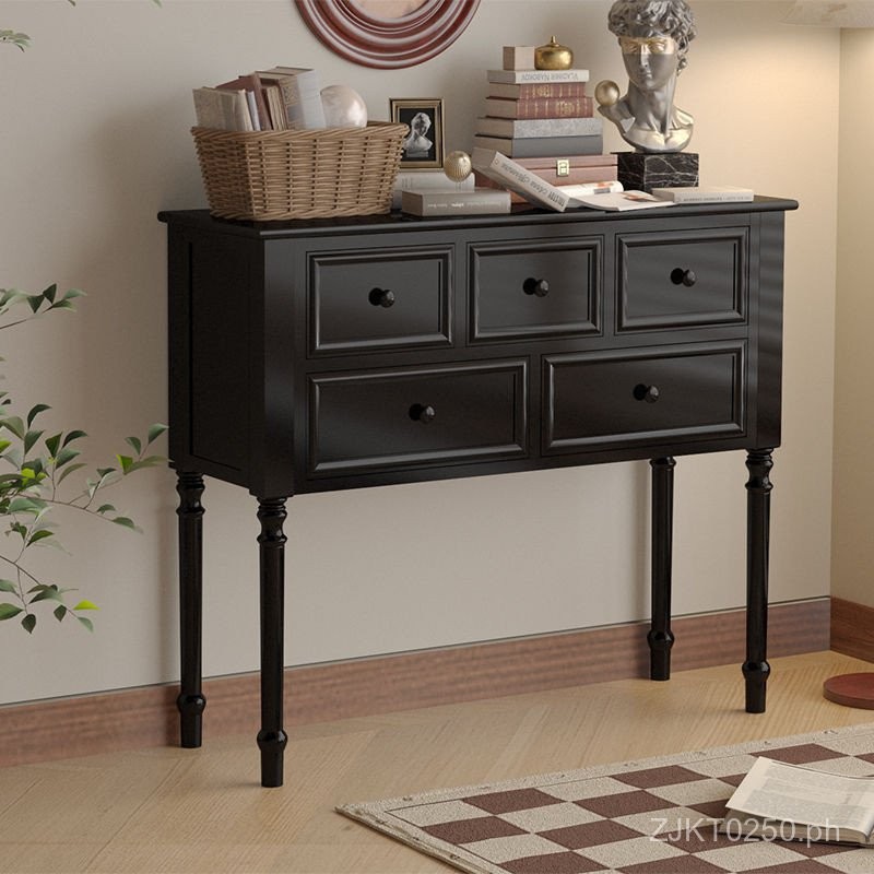 Small Apartment Hall Cabinet Black Entryway Cabinet Storage Cabinet ...
