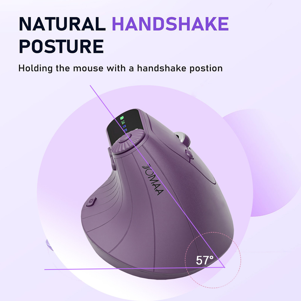 Jomaa Bluetooth Wireless Vertical Mouse With Function Adjustment Knob ...