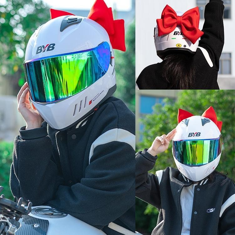 Motorcycle Helmet Bow Female Riding Helmet Decoration Cute Bow ...