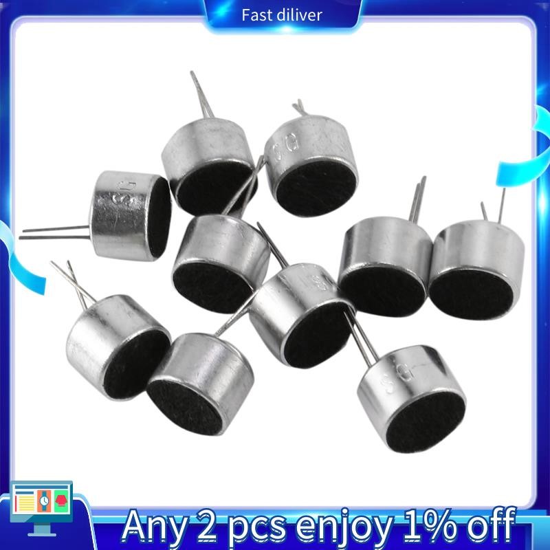 10 Pcs 2 Pin Mini MIC Capsule Electret Condenser Microphone Silver Tone ...