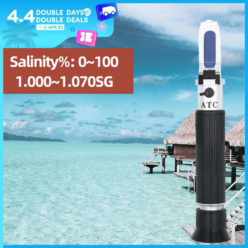 GG+0-100% Refractometer Sea Salinity Meter Salt Water Concentration 1. ...