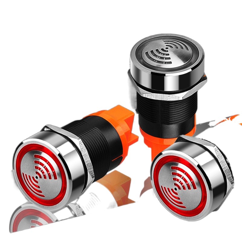M22mm metal buzzer intermittent sound flash 12v24v220v optional LED ...