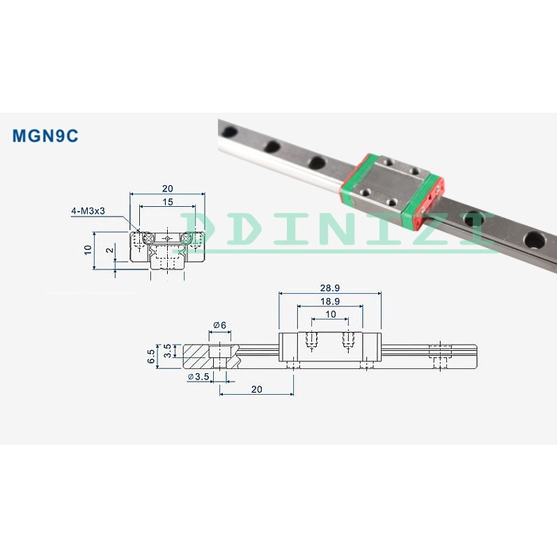 NEW 9mm Linear Guide MGN9 L= 400mm linear rail way MGN9C Long linear ...