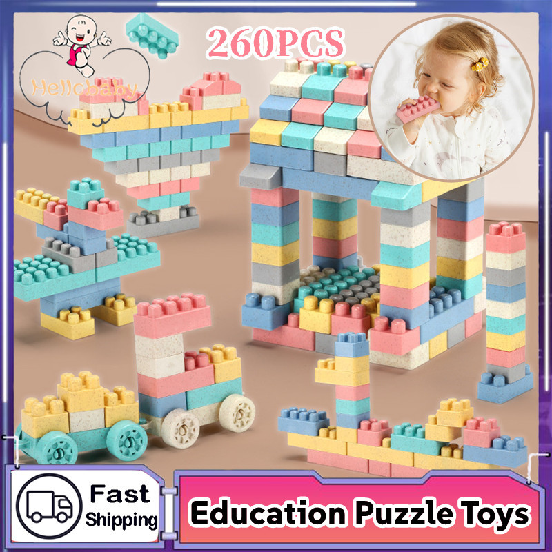 260PCS DIY Building Soft Blocks For Kids Chewable Educational Baby Soft ...