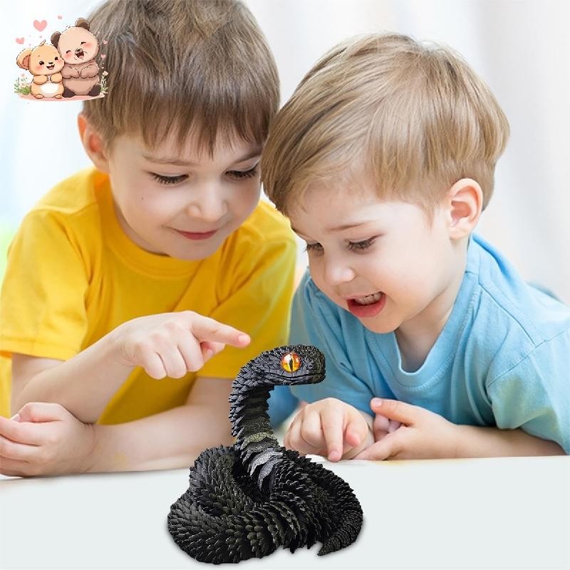 3D Printed Snake Flexible Hinge Viper Joint Movable Desktop Ornaments ...