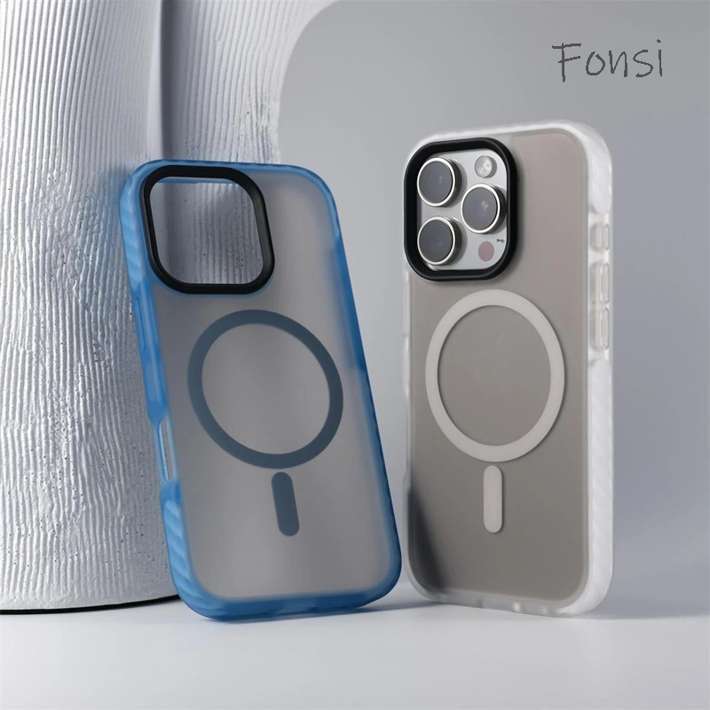 Luxury Matte Half Transparent Magnetic Attraction Non-slip Shockproof ...