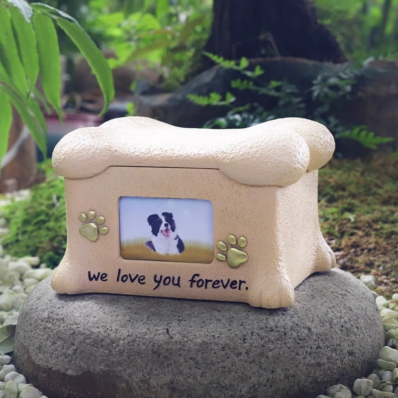 Pet Cinerary Casket Puppy Cat Photo Frame Storage Commemorative Box Dog ...