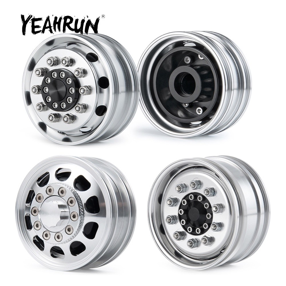 YEAHRUN 1/2PCS CNC Metal Alloy Front Wheel Hub Rim For 1/14 Tamiya RC ...
