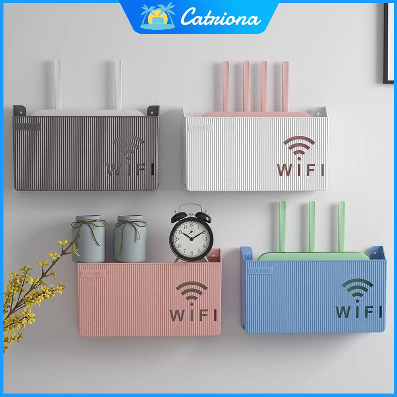 Wifi Shelf Set-top Box Rack TV Router Bracket Storage Box Wall ...