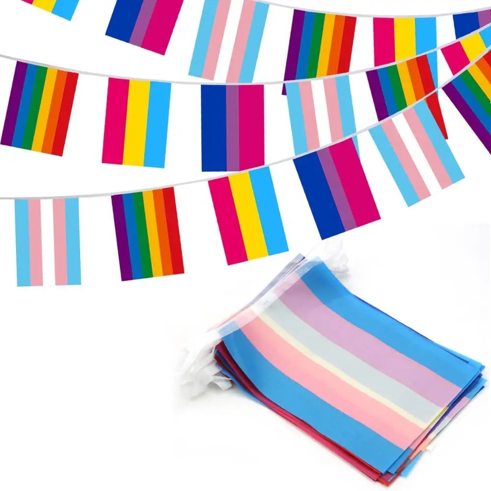 20PCS/String 6/10 Meters Rainbow String Flag Strings Colorful Peace ...