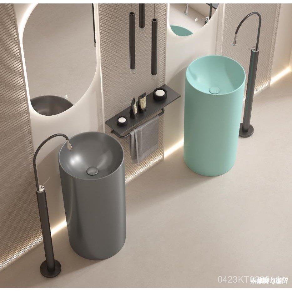 Integrated Wash Basin Without Faucet KTV Colorful Ceramic Floor ...