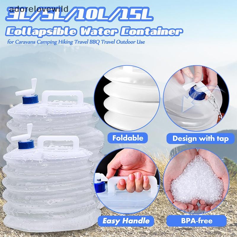 ALW Water Container, 3L/5L/10L/15L Collapsible Water Carrier With Tap, Folding Water Bucket, BPA ...