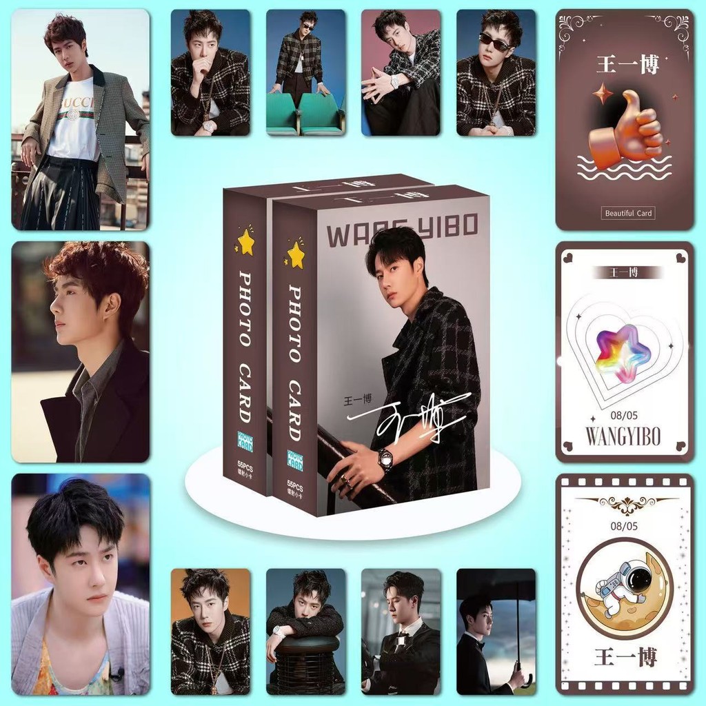 50-55pcs Chinese Drama Actor Wang YiBo Hologram Lomo cards Jerry Tian ...