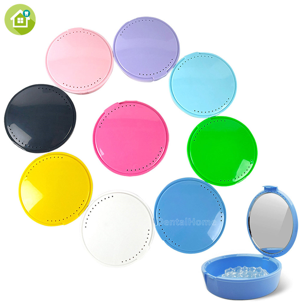 【Multiple colors】Denture Retainer Case With Mirror and Ventilation ...
