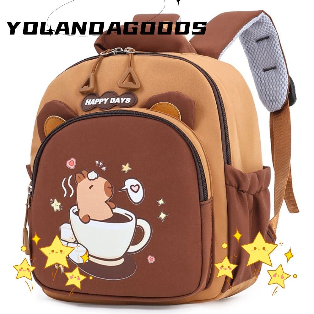YOLA Capybara Backpack, Lightweight Cartoon Capybara School Bag, Nylon ...