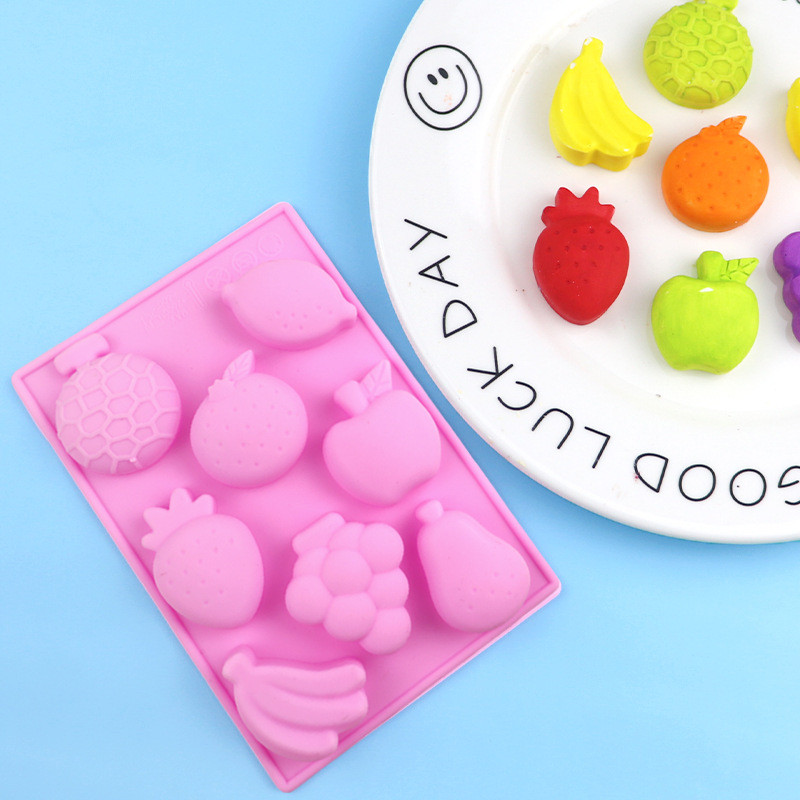 8-Cavity Fruit Series Silicone Mold Banana Strawberry Apple Portuguese ...