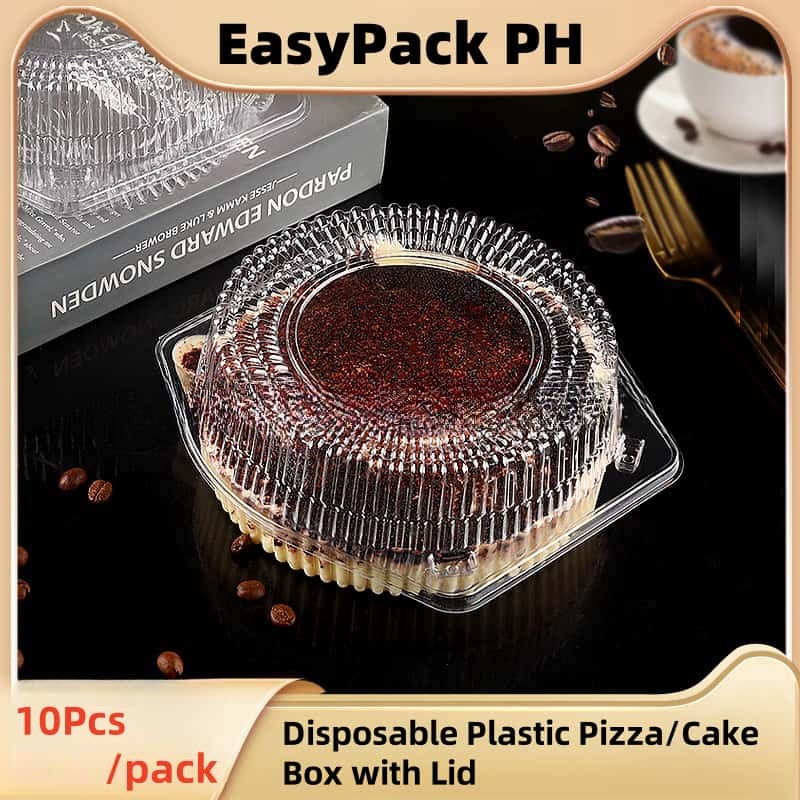 10pcs Durable Disposable Plastic Pizza Boxes with Lids for Takeaway ...