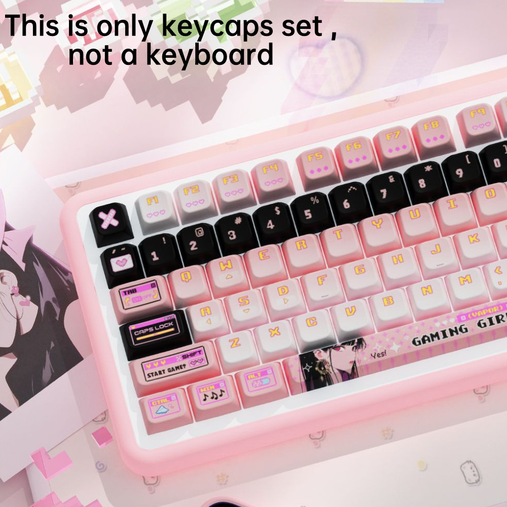 PBT Keycap Tokyo Neon Original Theme Personalized Black Pink Colorful ...