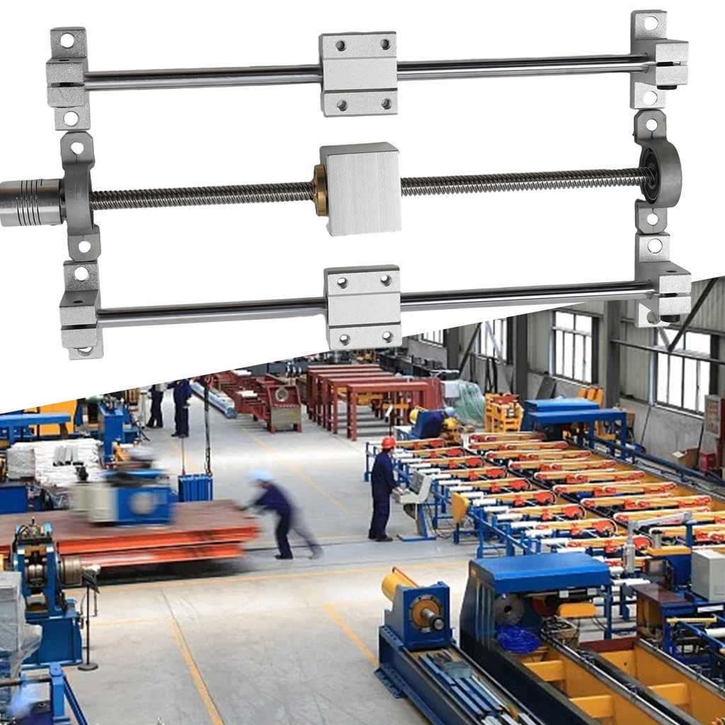 Horizontal 150/250/350mm T8 Dual Screw Rod Linear Rail Support Guide ...