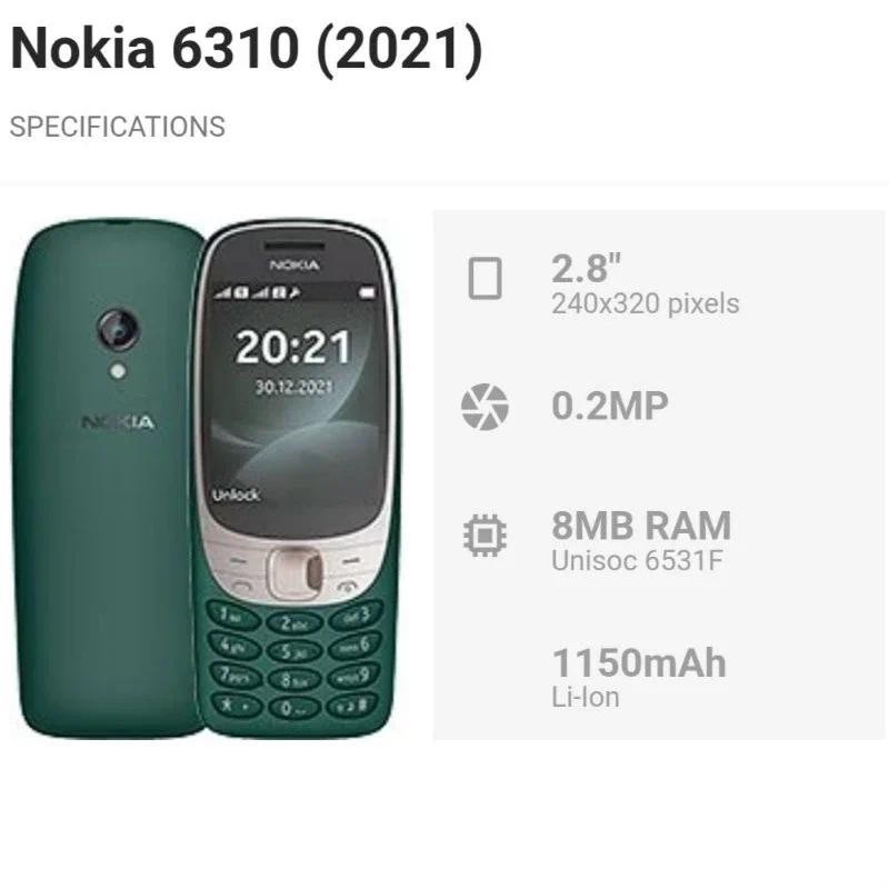 Original Noki 6310 (2021) Dual SIM keypad phone | Shopee Philippines