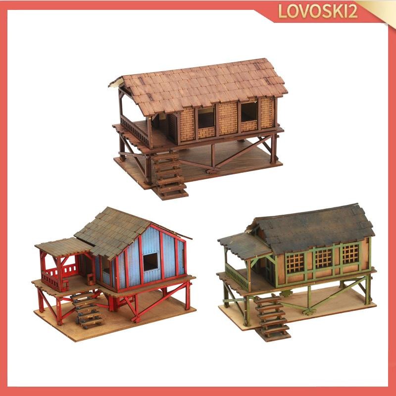 [Lovoski2] DIY Wooden House Assemble 1/72 Building Model House Layout ...