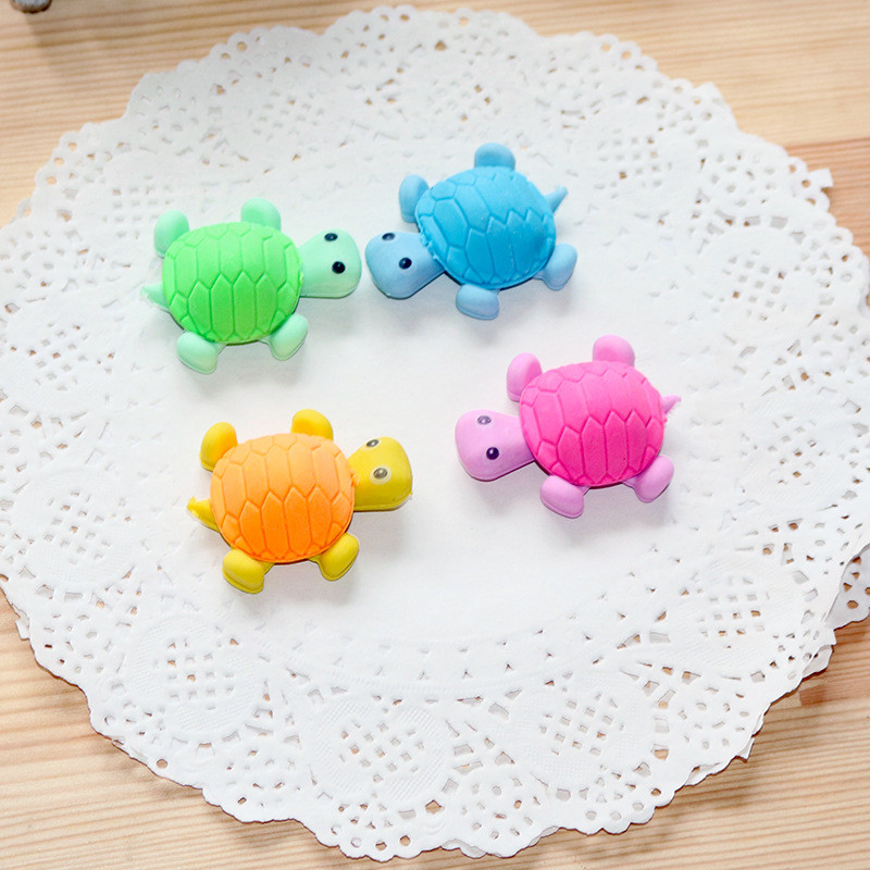 4pcs Creative Cartoon Big Turtle Student Eraser Student Stationery ...