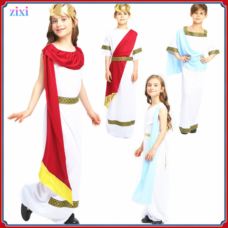 Halloween Costume Men Women Greek Goddess Roman Princess Dress cos ...