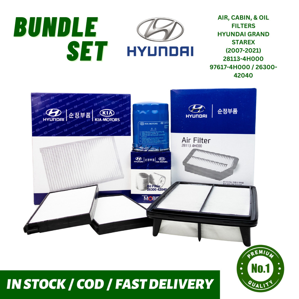 AIR, CABIN, & OIL FILTERS for HYUNDAI GRAND STAREX (2007-2021) (28113 ...