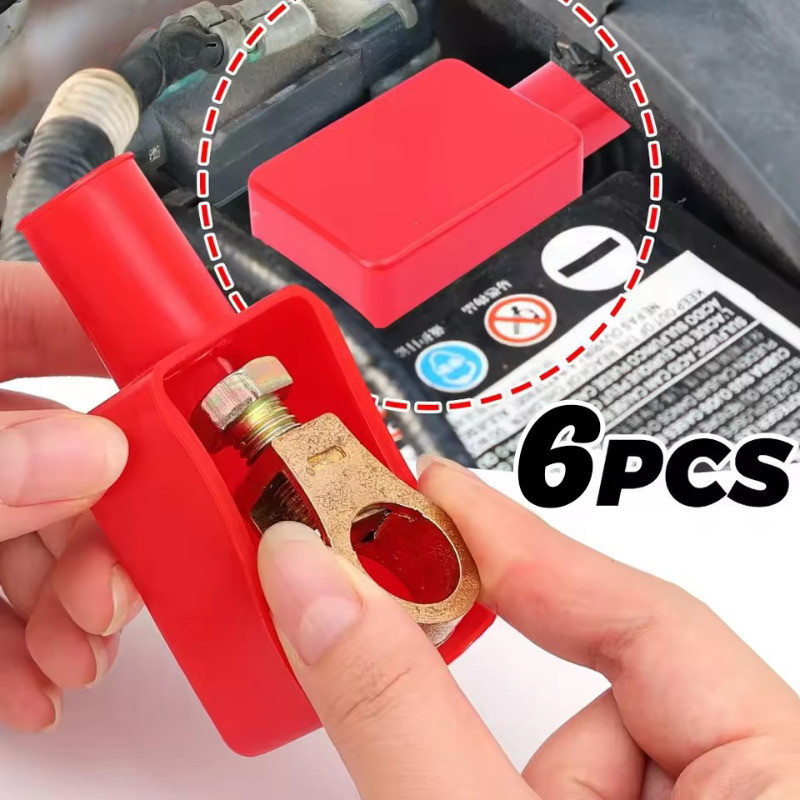 2/4/6PCS Black Red Universal Car Battery Terminal Covers Battery ...