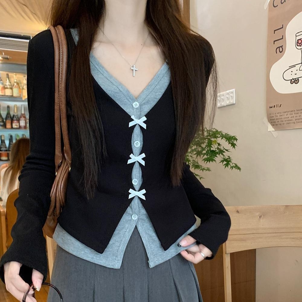 Gamin-0725 Fashionable Long-Sleeved Shirt 2-Layer Decoration Popular ...
