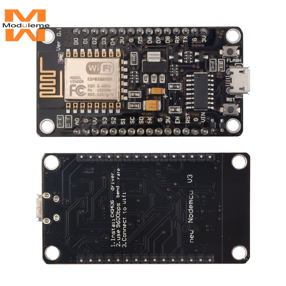 NodeMCU V3 ESP8266 ESP-12E WIFI Development Board CH340G Micro USB Interface | Shopee Philippines