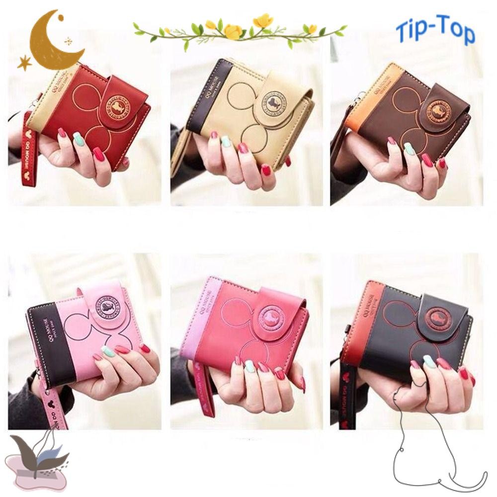 TIP-TOP Money Bag, Small Size Mouse Pattern Coin Purse, PU Two Fold ...