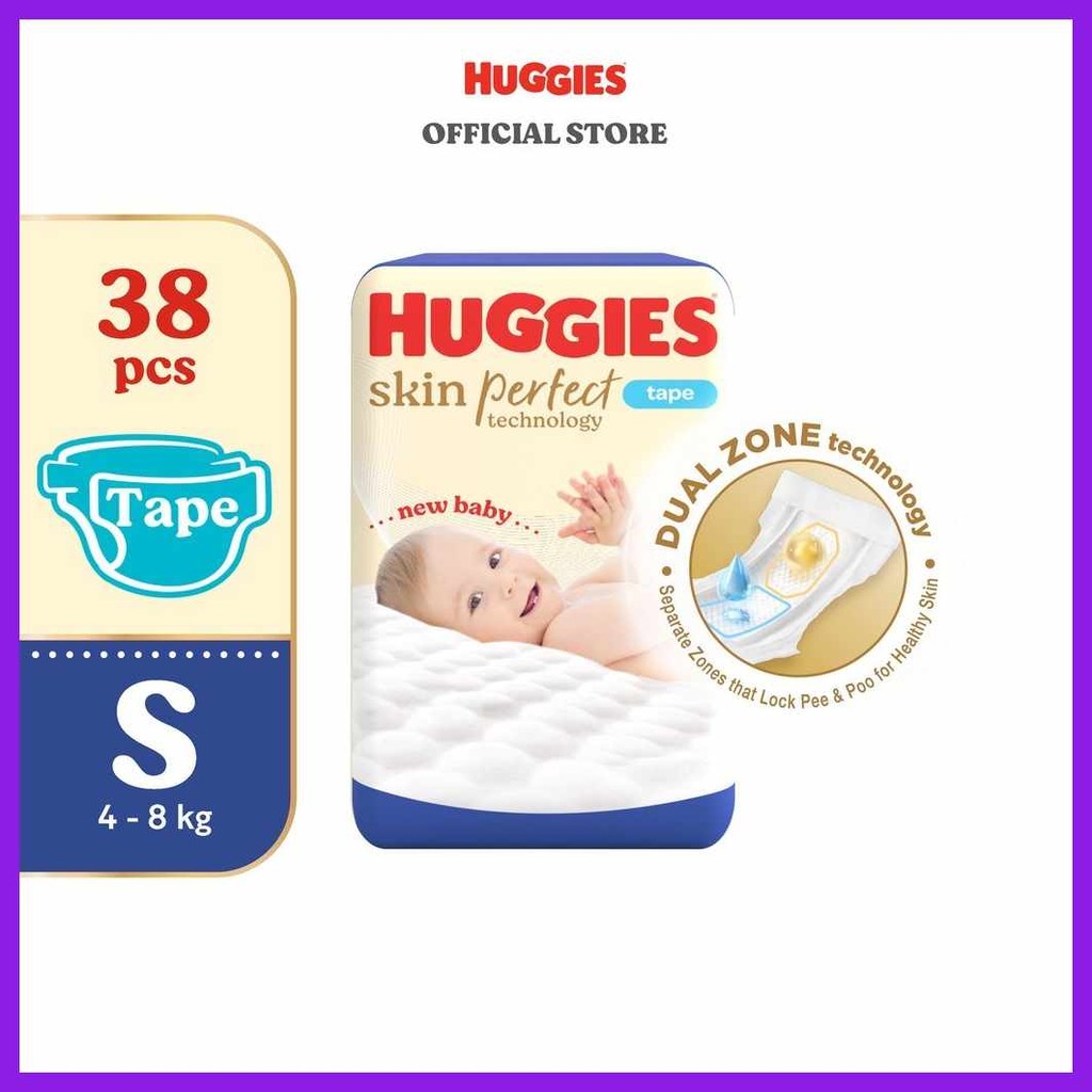 Huggies$x+Skin=HH=Perfect=sI|Diaper=Do|-=BL|Small=Ua|38=N|pcs | Shopee ...
