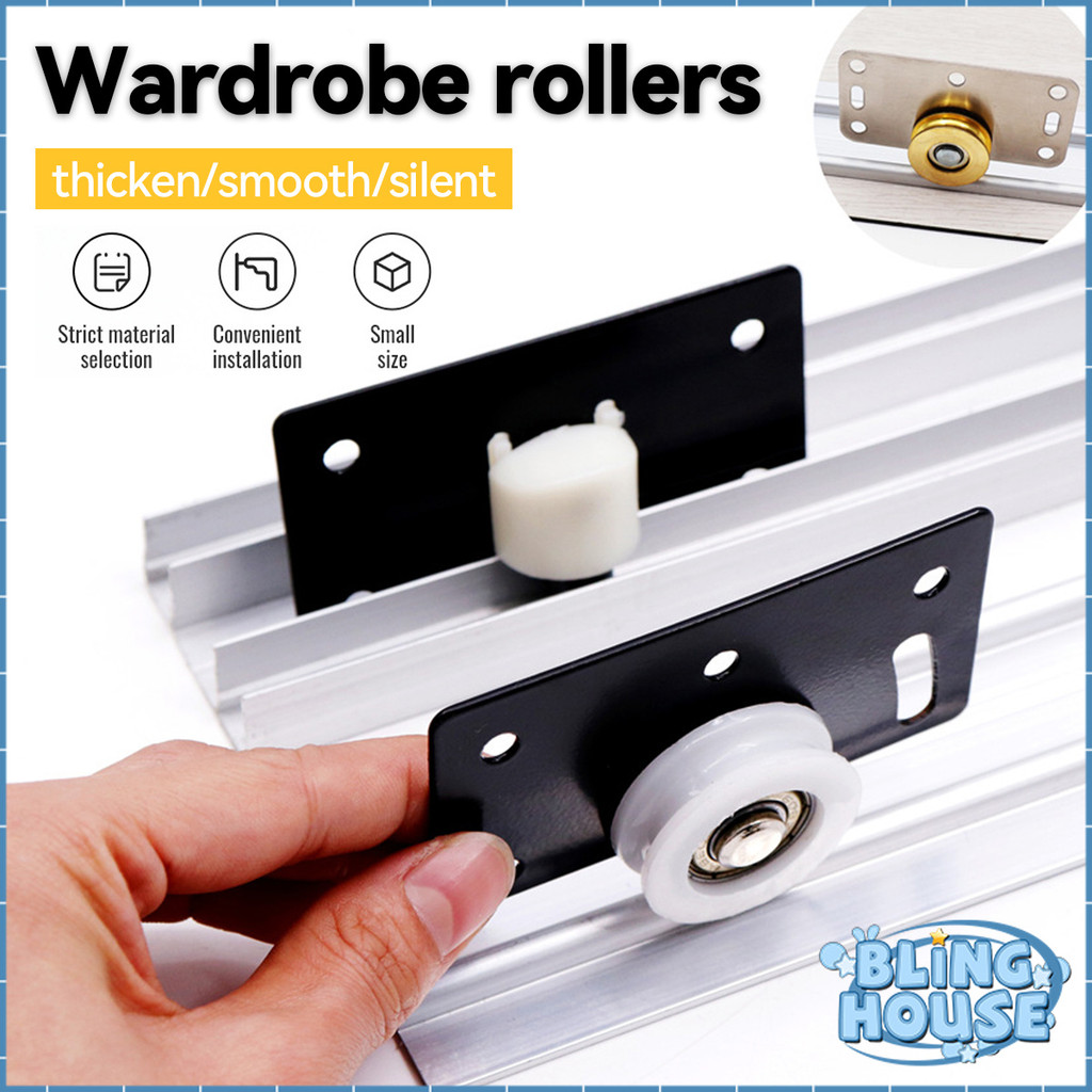 Bling Sliding Door Rollers Wardrobe Nylon Pulley Hanging Wheel Cabinet ...