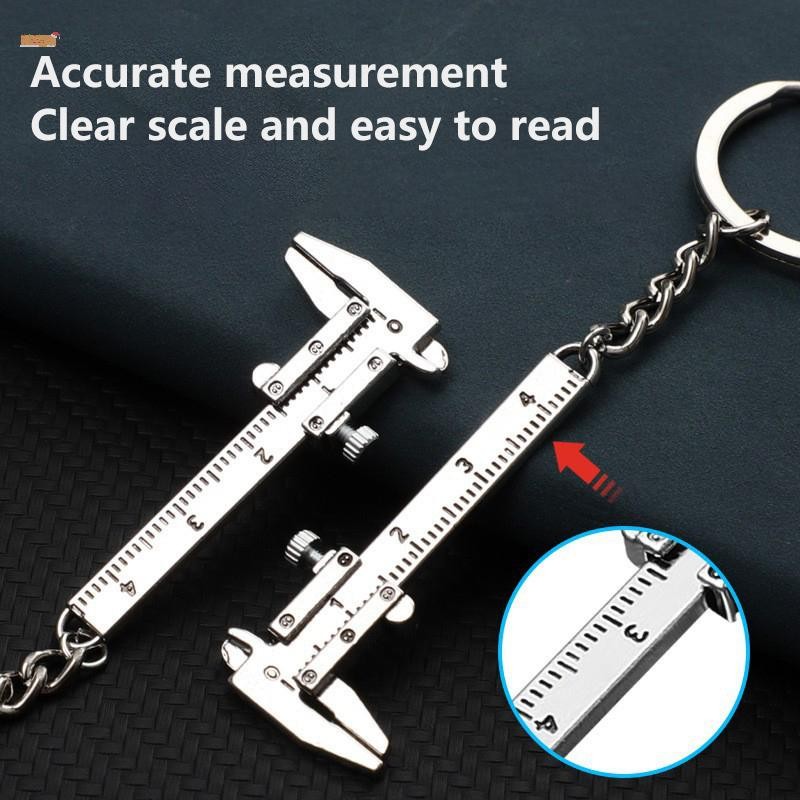 Sweet Mini Metal Ruler Vernier Calipers Keychain Portable 0-4cm Keyring ...