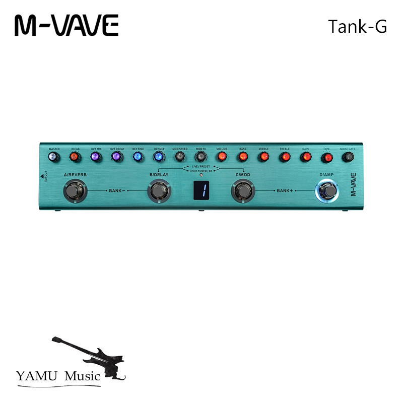 M-VAVE Tank-G V2 Guitar Multi-Effects Pedal Rechargeable 36 Presets 9 ...