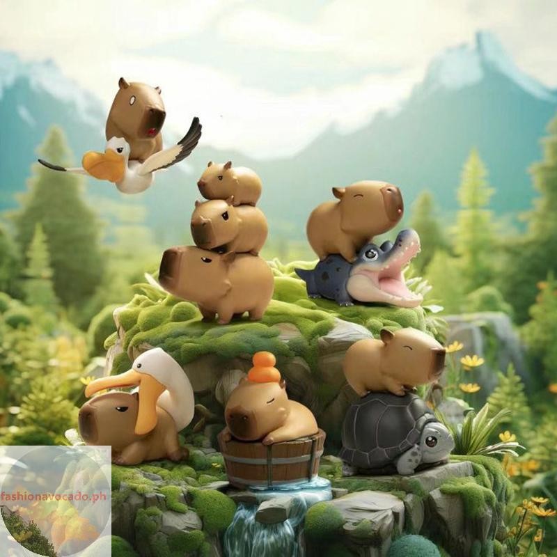 FHPH Capybara Series Blind Box Figures Cute Spot Animal Planet Kapibala ...